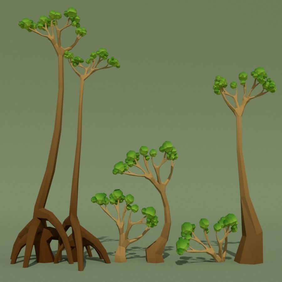 3D model LowPoly Alien Plants Pack VR / AR / low-poly | CGTrader