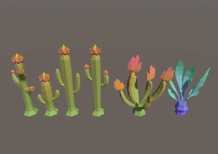 3D model LowPoly Alien Plants Pack VR / AR / low-poly | CGTrader