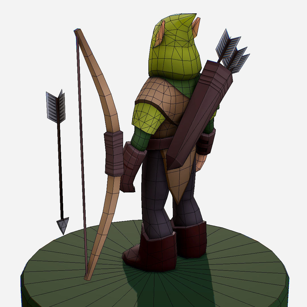 3D model Handpaint Cartoon Archer Scout MMO rpg Character VR / AR / low ...