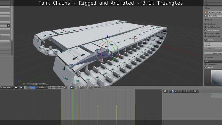 3D model Rigged and Animated Tank Chains - 2 VR / AR / low-poly ...