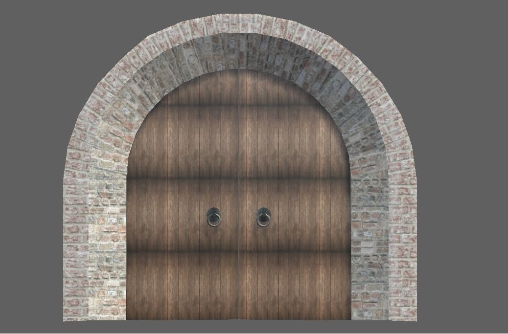 Medieval arch with doors 3D model | CGTrader