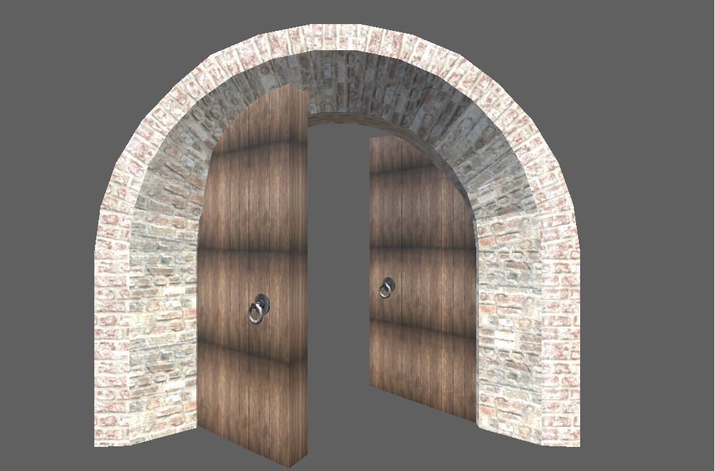 Medieval arch with doors 3D model | CGTrader