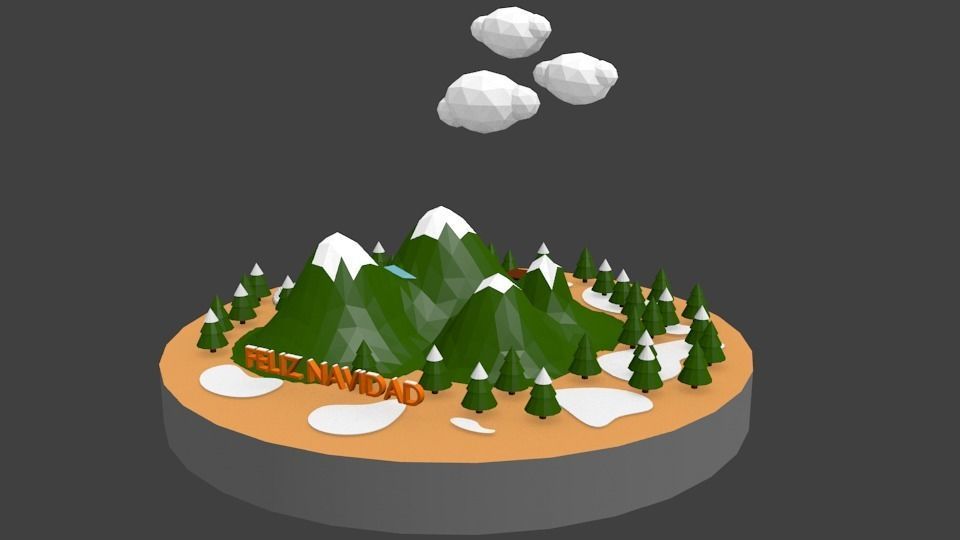 3D model Christmas greeting low-poly - Felicitacion de navidad low poly ...
