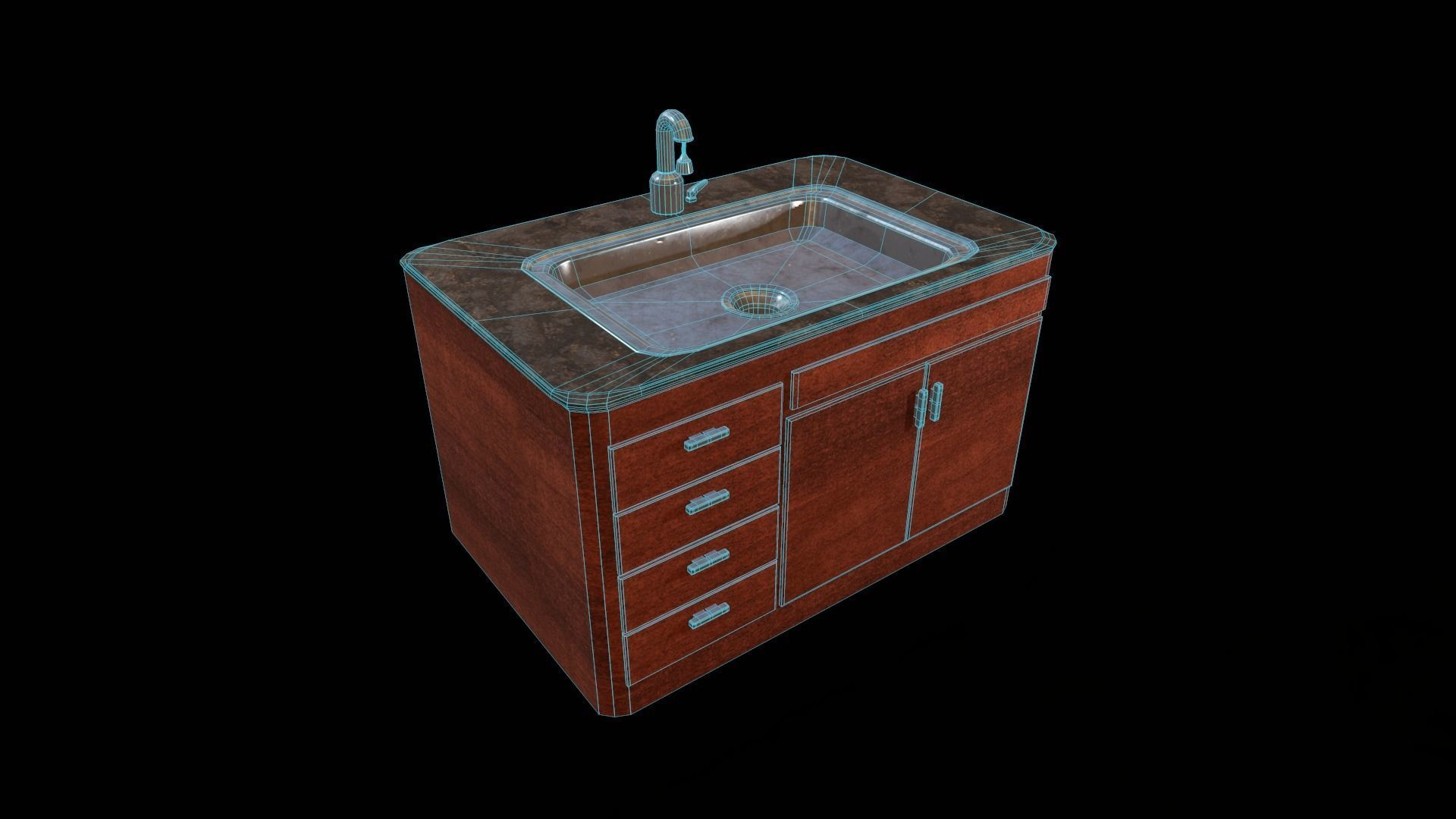 3D model Sink Low Poly bathroom VR / AR / low-poly | CGTrader