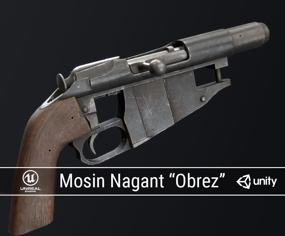 3D model PBR Mosin Nagant Obrez VR / AR / low-poly | CGTrader
