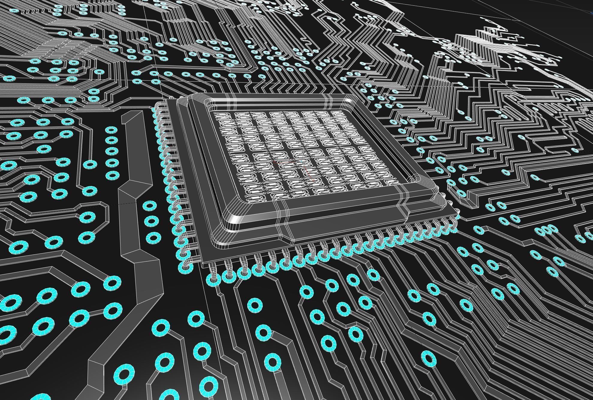 Quantum processor 3D model | CGTrader
