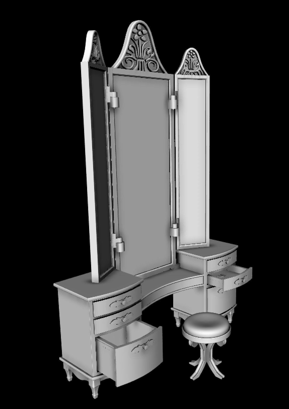 Victorian Dressing Table 3D model 3D printable | CGTrader