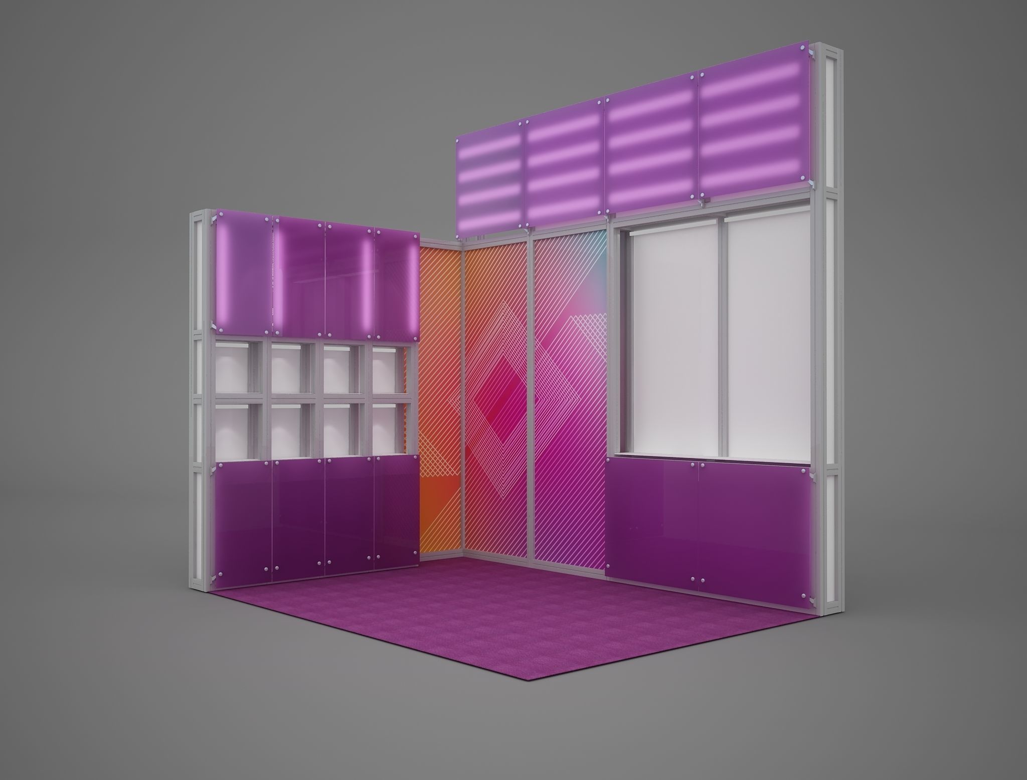Exhibition stand octanorm maxima 4x3 m 3D model | CGTrader