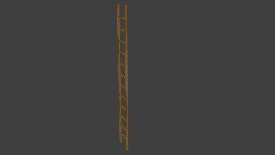 3D model Wooden Ladder - Toon Outline VR / AR / low-poly | CGTrader