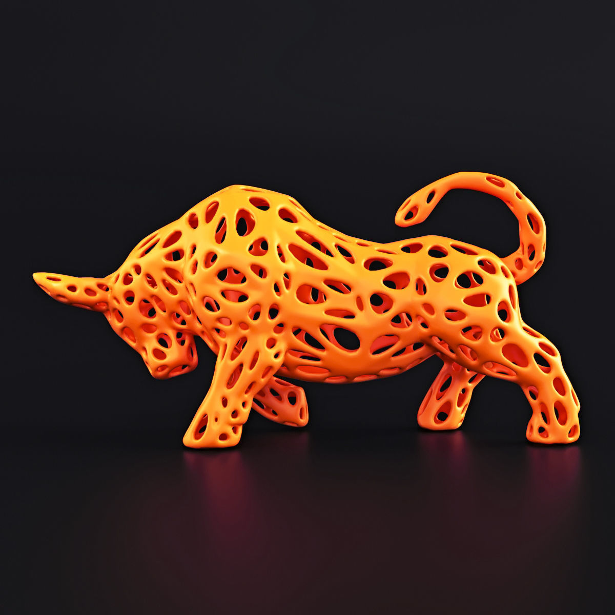 Bull Wireframe 3D model 3D printable | CGTrader