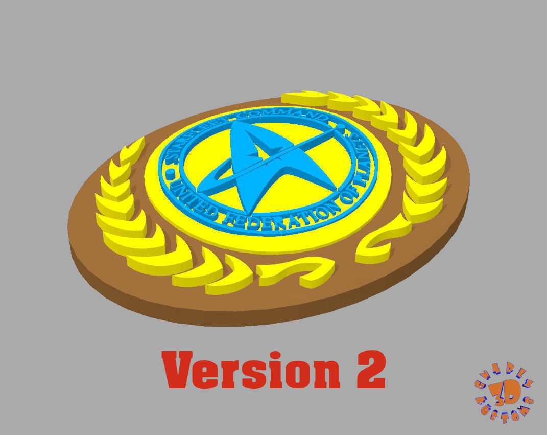 Starfleet Command Belt Buckle V 1and2 w2 Pt Epoxy Pouring Block 3D ...