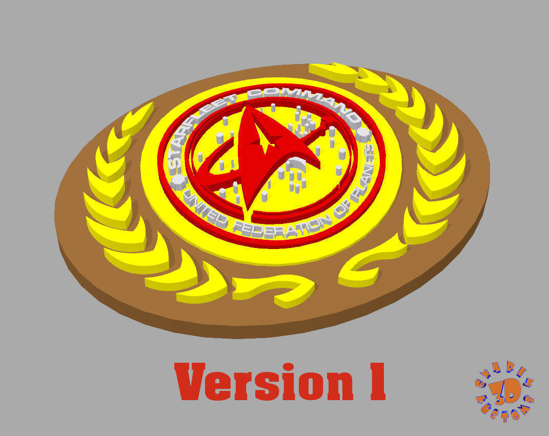 Starfleet Command Belt Buckle V 1and2 w2 Pt Epoxy Pouring Block 3D ...