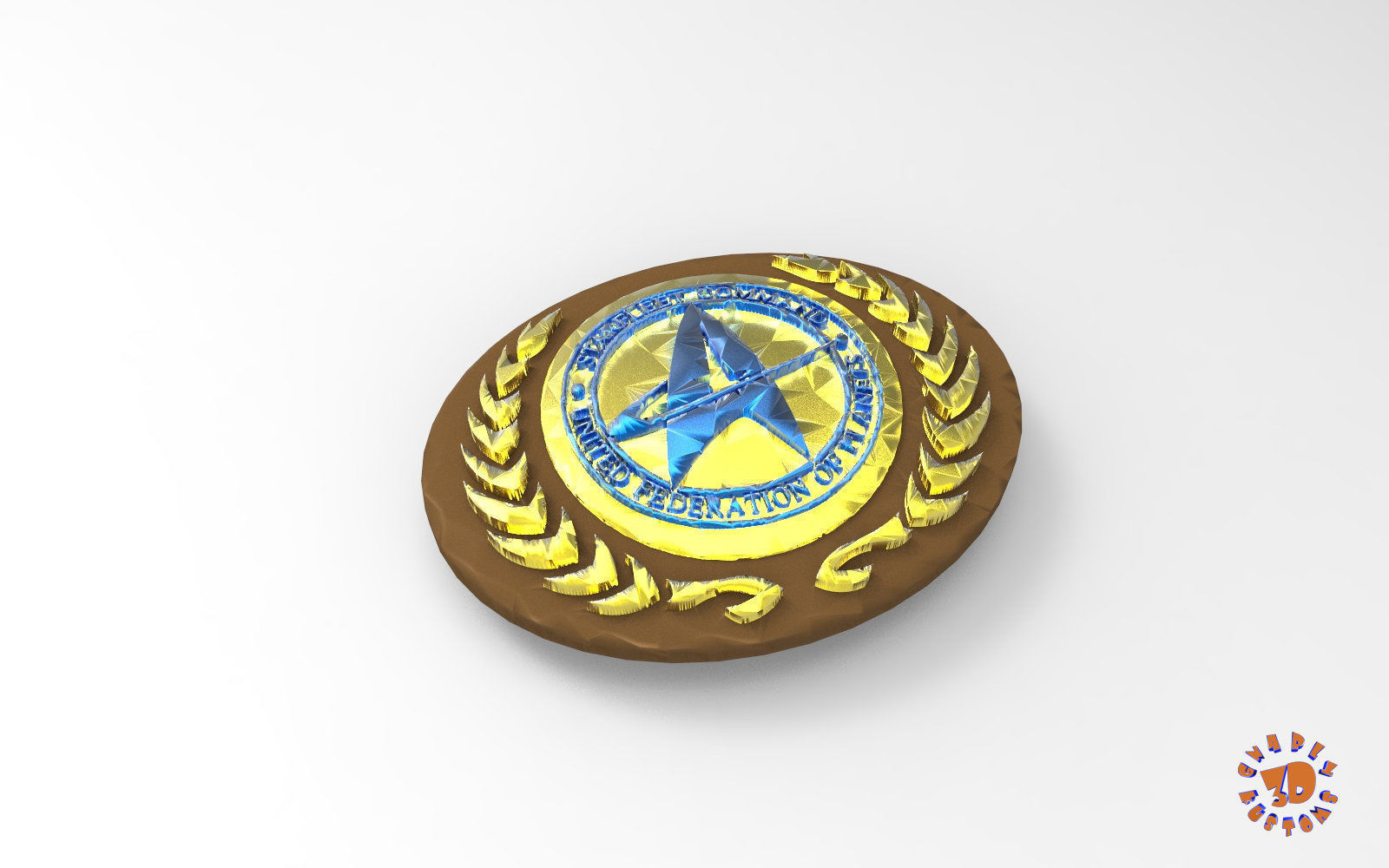 Starfleet Command Belt Buckle V 1and2 w2 Pt Epoxy Pouring Block 3D ...