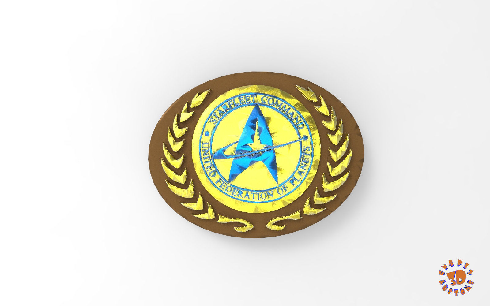 Starfleet Command Belt Buckle V 1and2 w2 Pt Epoxy Pouring Block 3D ...