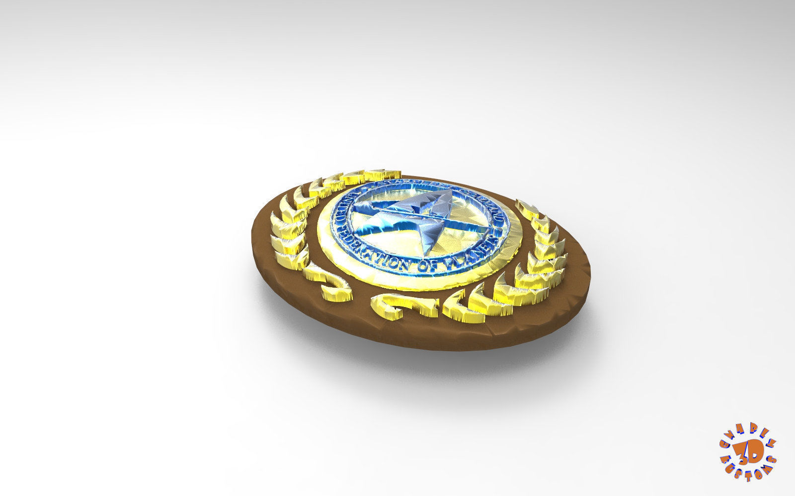 Starfleet Command Belt Buckle V 1and2 w2 Pt Epoxy Pouring Block 3D ...