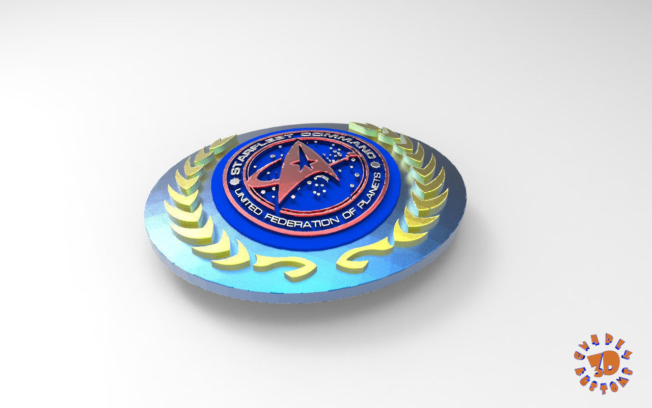 Starfleet Command Belt Buckle V 1and2 w2 Pt Epoxy Pouring Block 3D ...