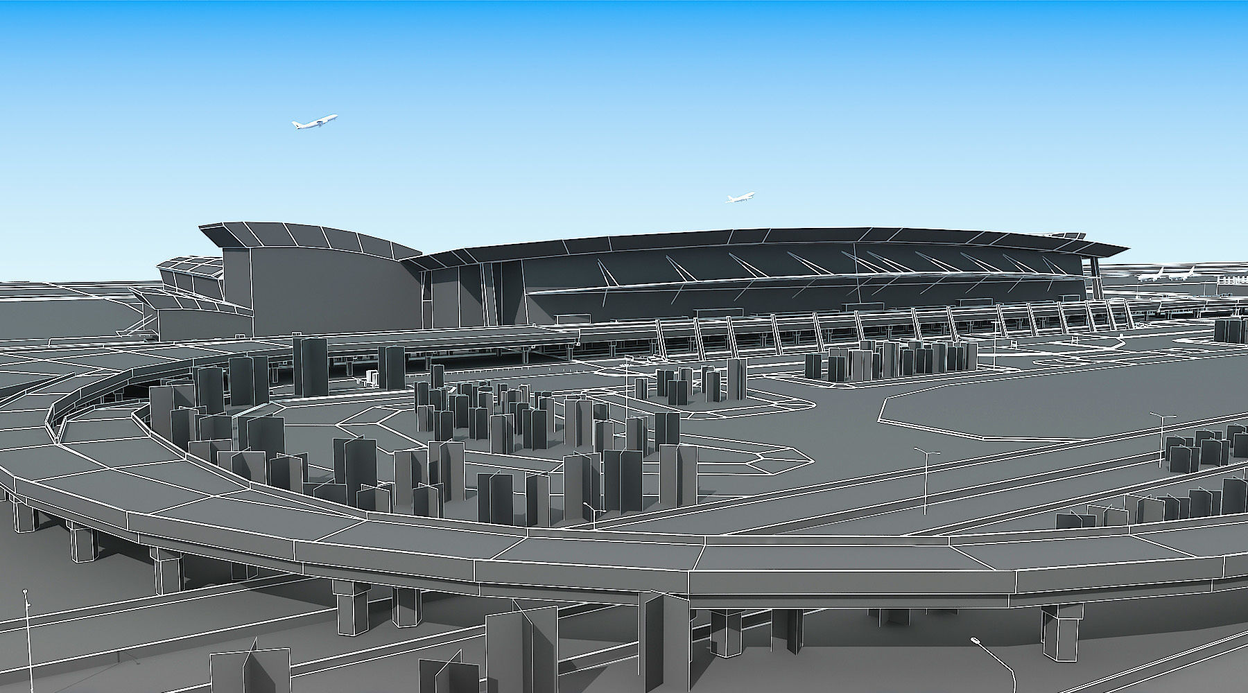 3D model International Airport VR / AR / low-poly | CGTrader