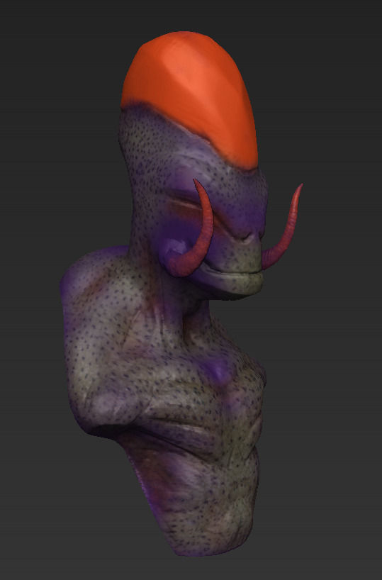 Alien head with horns 3D model | CGTrader