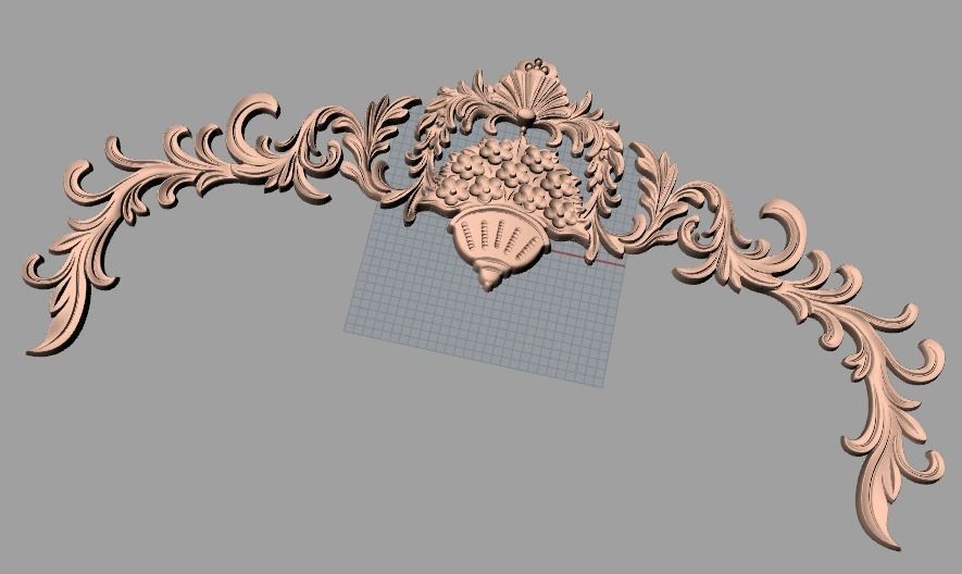 Door decorative flower 3D STL model used for CNC router E014 3D model ...