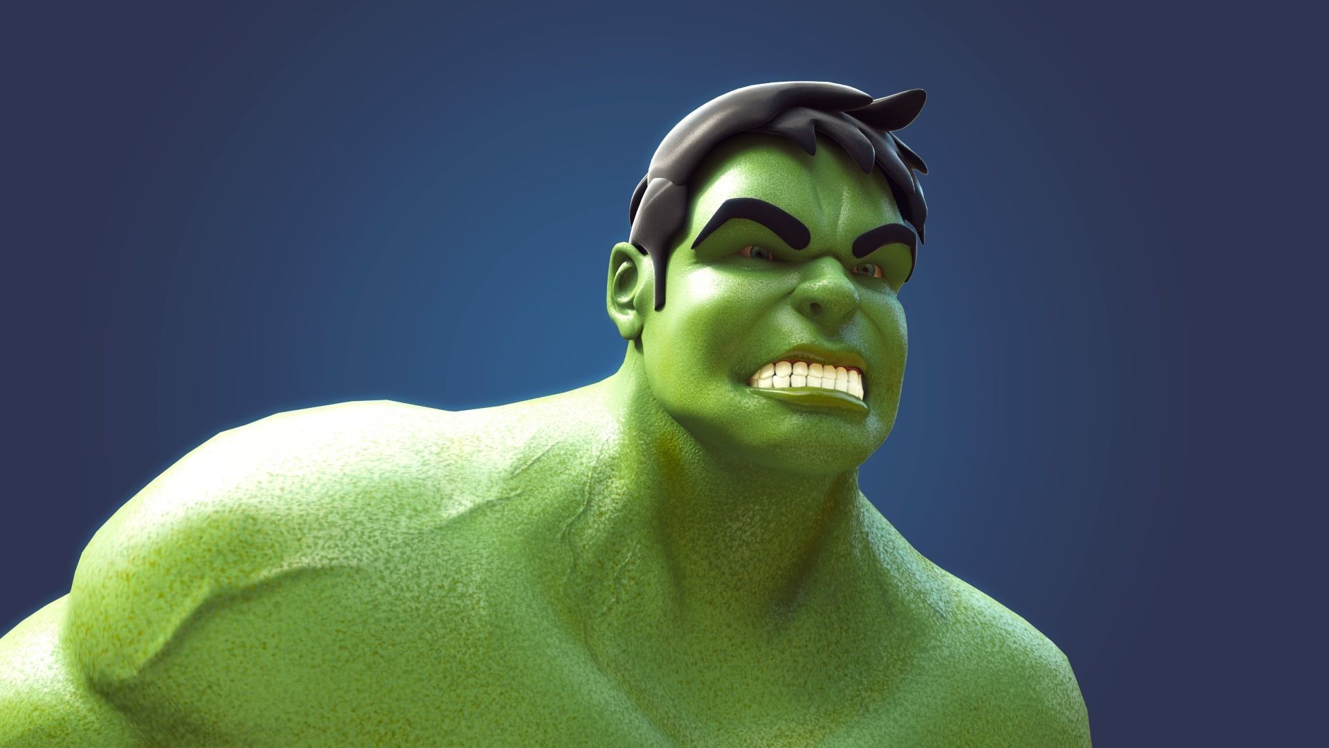 Hulk Cartoon 3D model rigged | CGTrader
