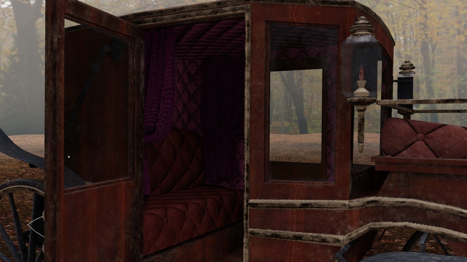 Carriage with Horses 3D model animated rigged | CGTrader