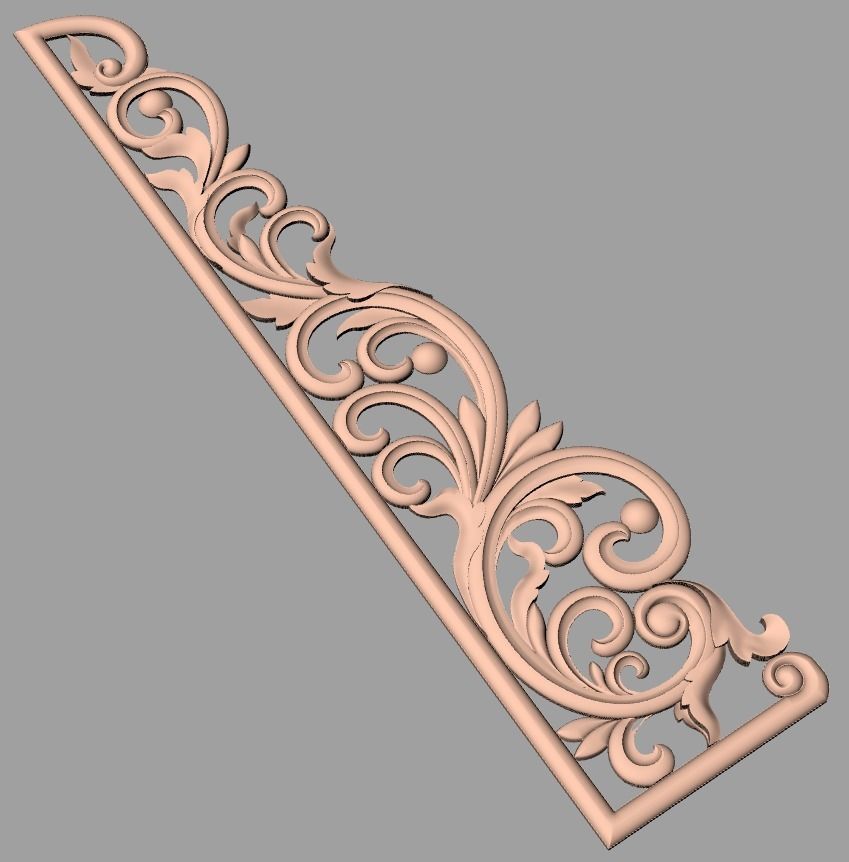 Decorative angle flower 3D STL model used for CNC router E037 3D model ...