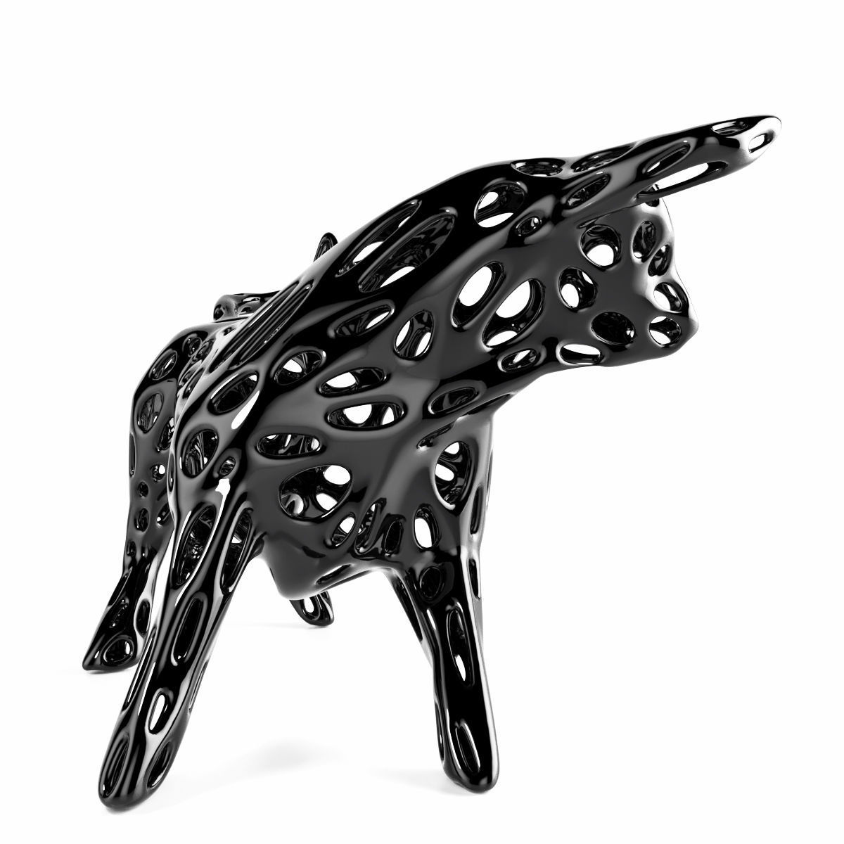 Bull Pose Wireframe 3D model 3D printable | CGTrader