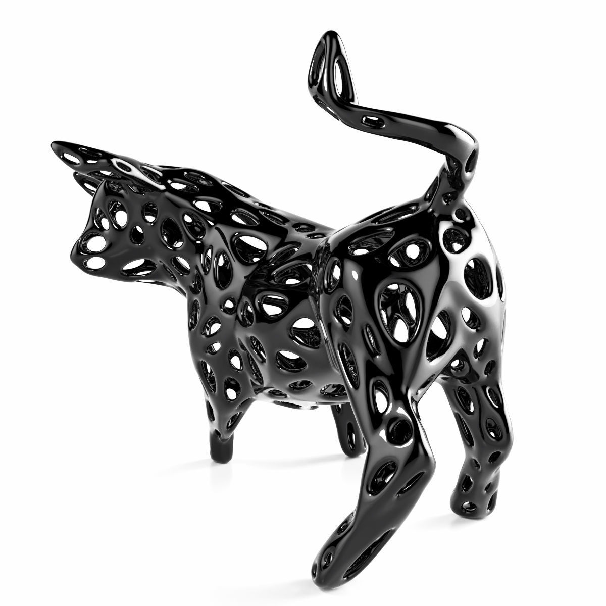 Bull Pose Wireframe 3D model 3D printable | CGTrader