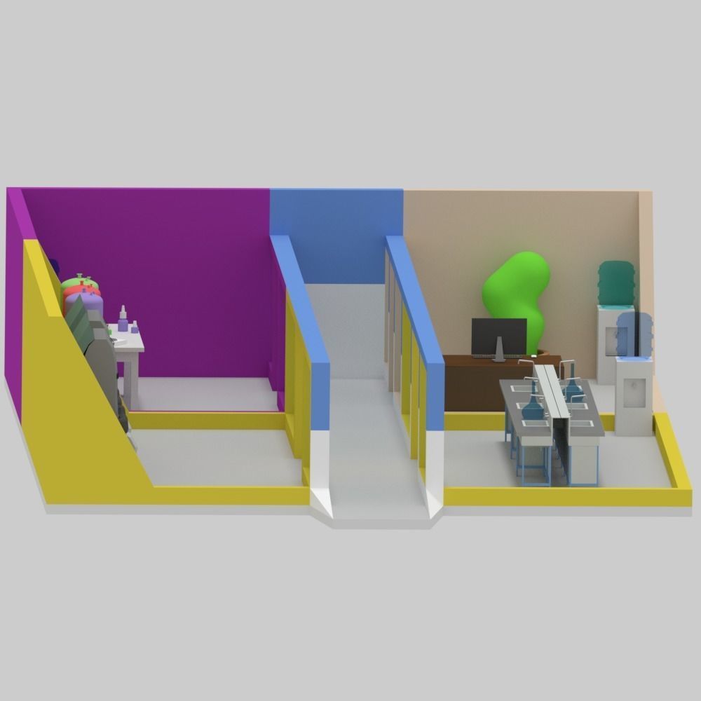 3D model Isometric Low Poly Laboratory VR / AR / low-poly | CGTrader