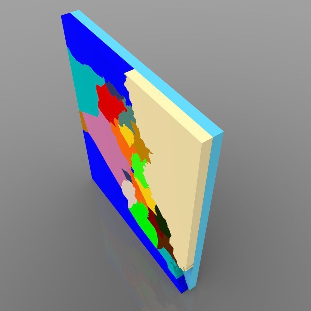 Iraq With Regions Map in 3ds and obj format 3D model | CGTrader