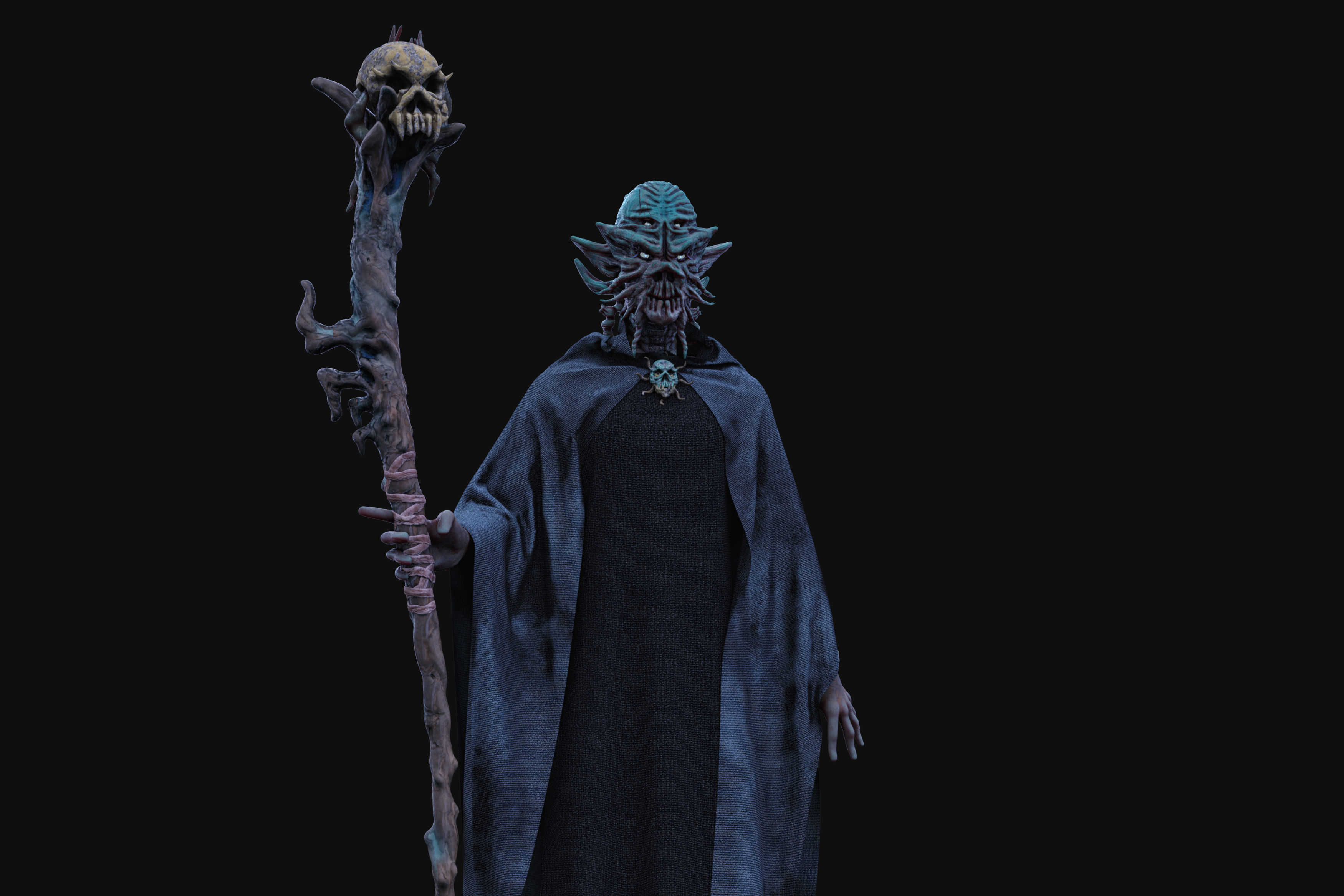 Dark Wanderer - Stylized wizard character free 3D model | CGTrader