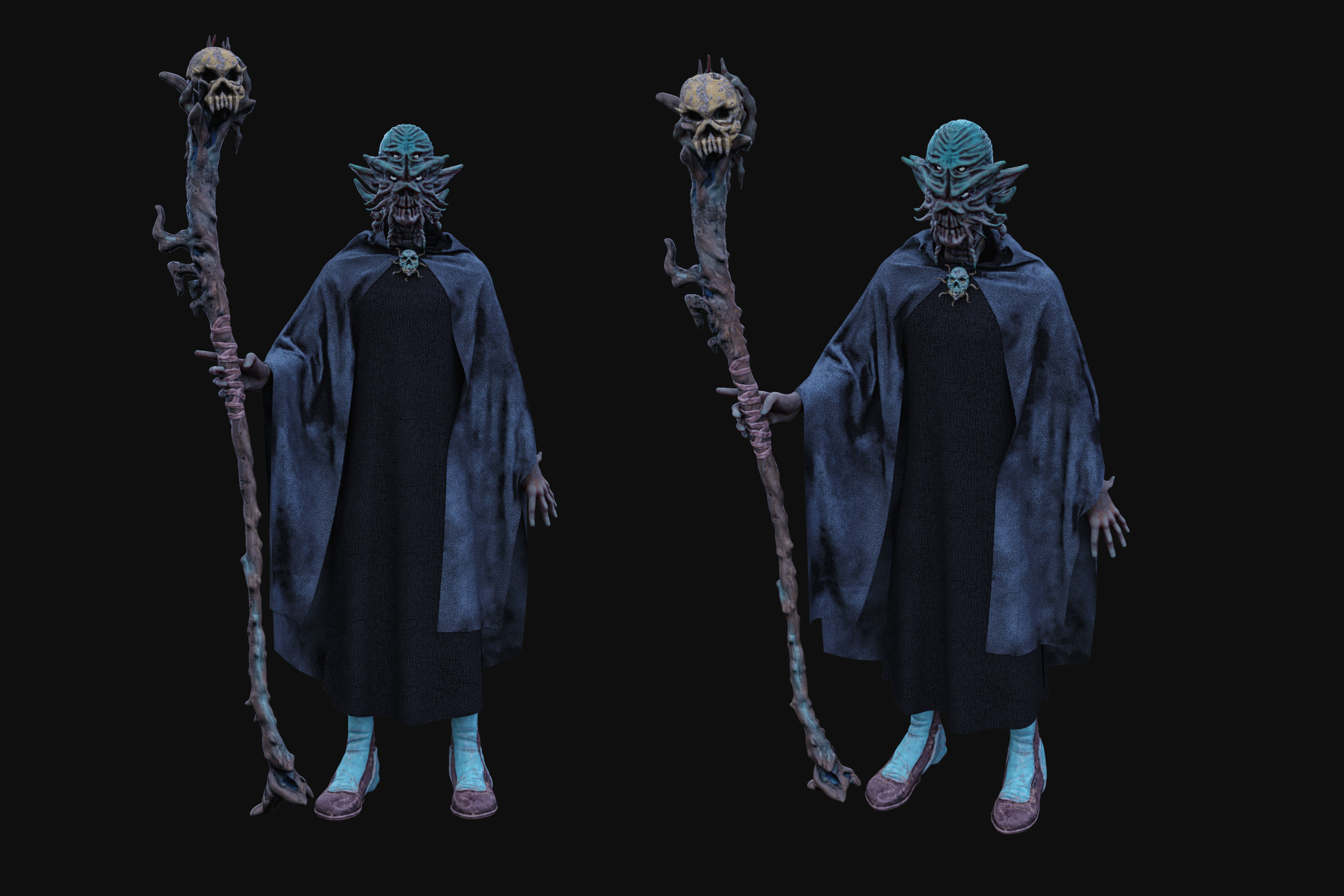 Dark Wanderer - Stylized wizard character free 3D model | CGTrader
