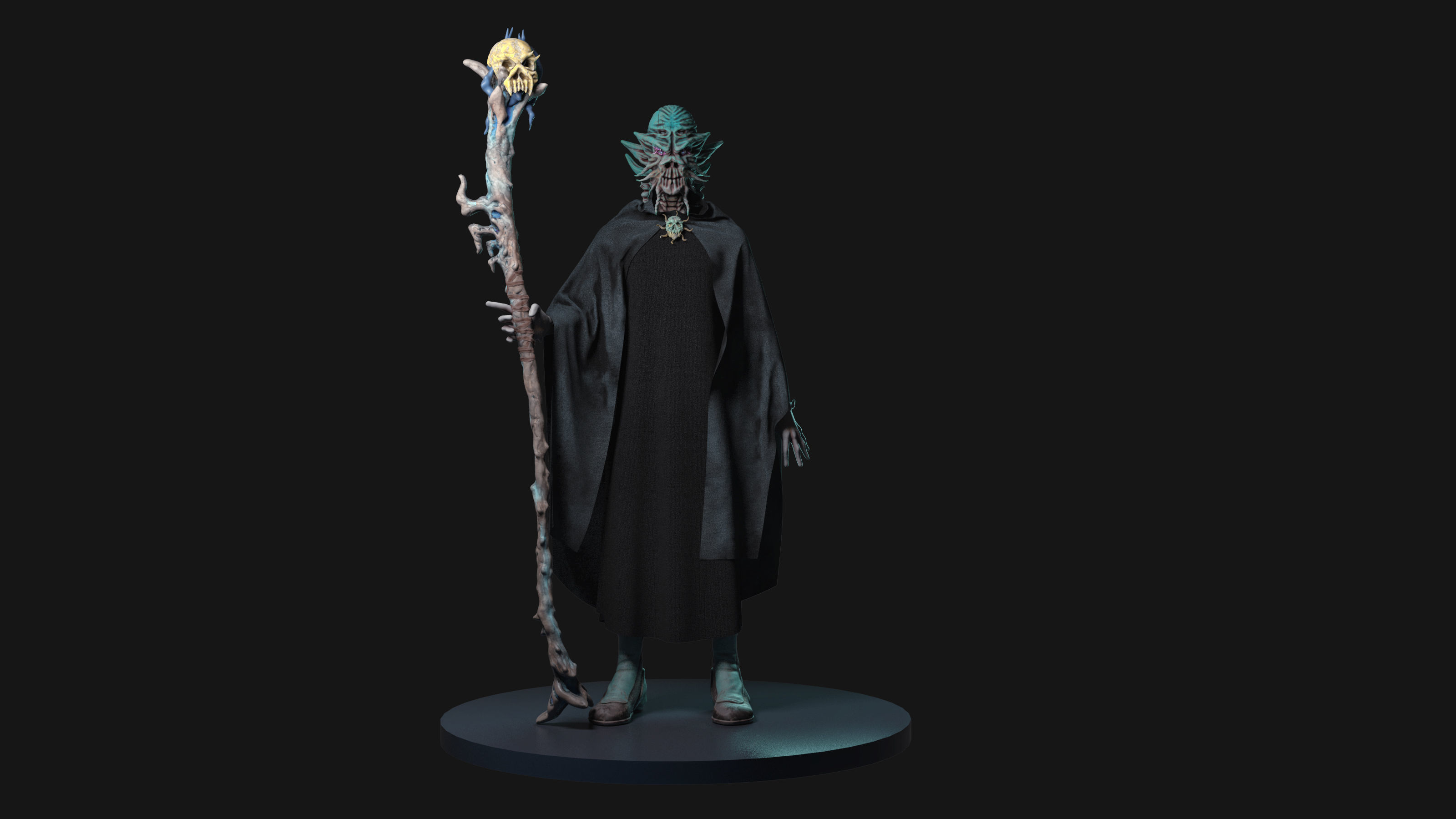 Dark Wanderer - Stylized wizard character free 3D model | CGTrader
