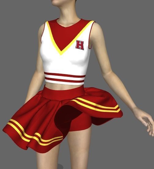 3D model Girl cheerleader uniform VR / AR / low-poly | CGTrader