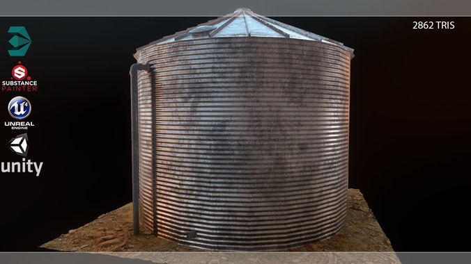 3D model Low Poly Water Storage Tank PBR VR / AR / low-poly | CGTrader