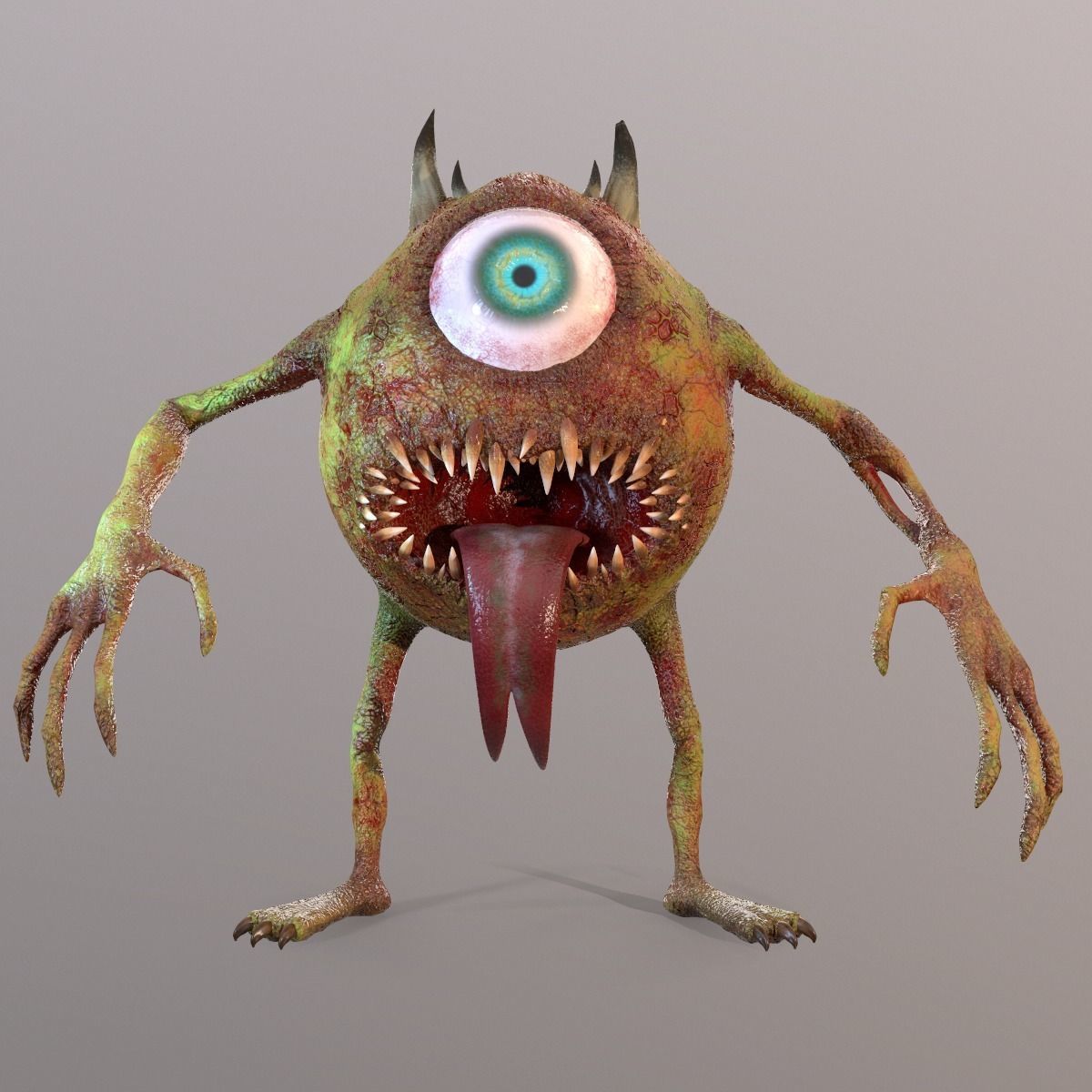 Mike Wazowski Scary Monster 3D model rigged | CGTrader
