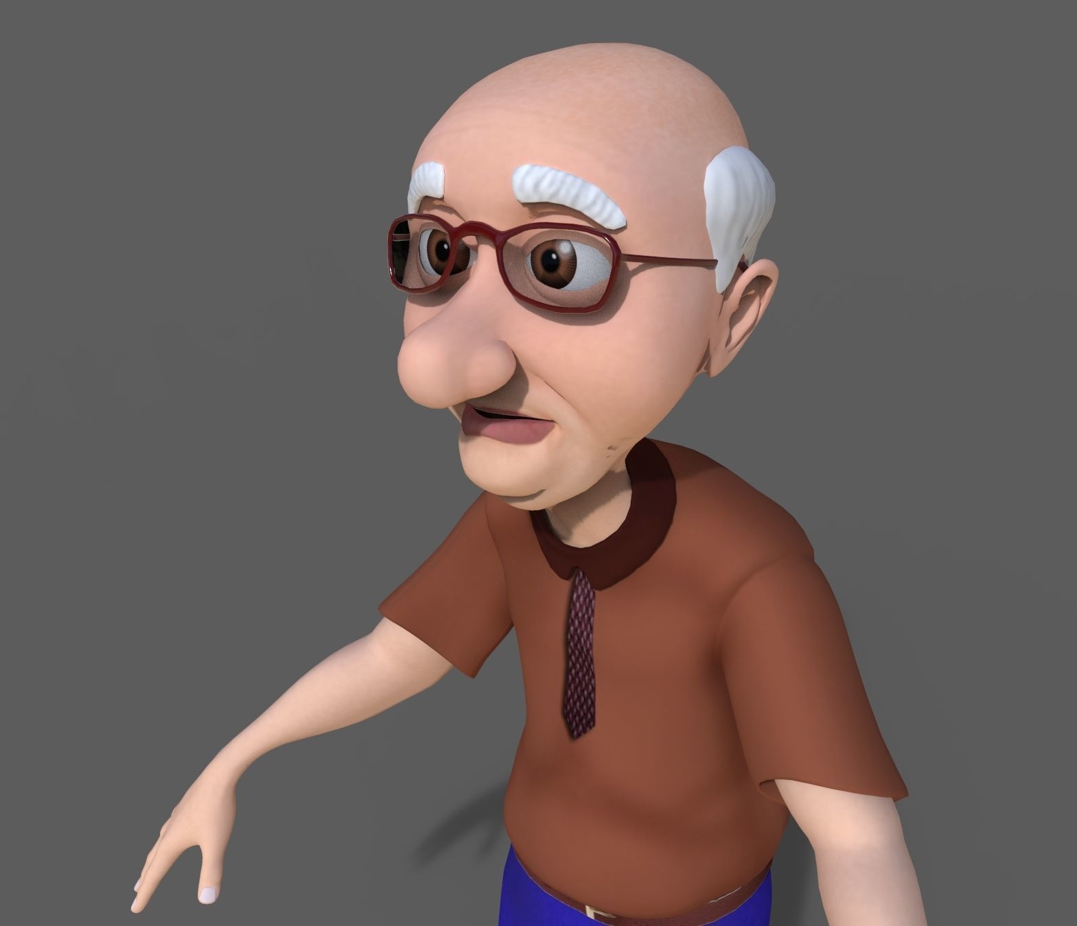 3D model Oldman Lowpoly 3D Model Rigged and Animated VR / AR / low-poly ...