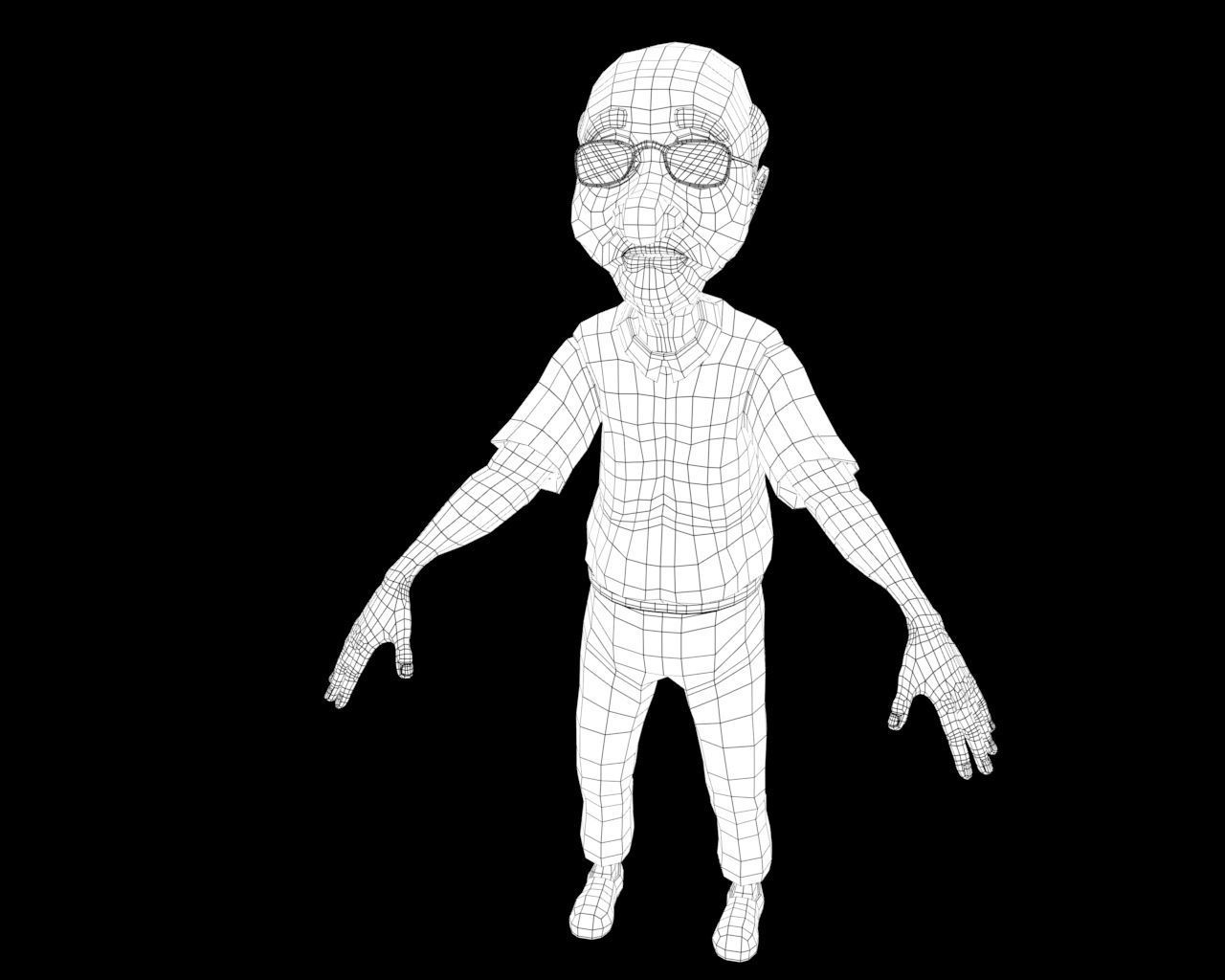 3D model Oldman Lowpoly 3D Model Rigged and Animated VR / AR / low-poly ...