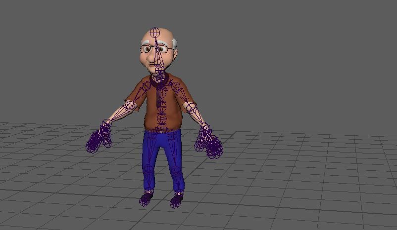 3D model Oldman Lowpoly 3D Model Rigged and Animated VR / AR / low-poly ...