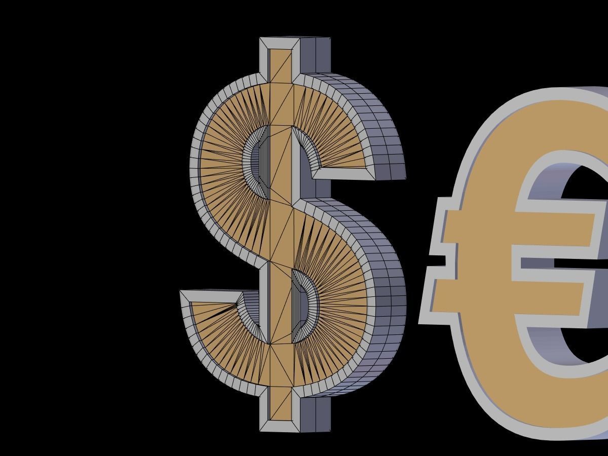 3D model Currency Signs VR / AR / low-poly | CGTrader