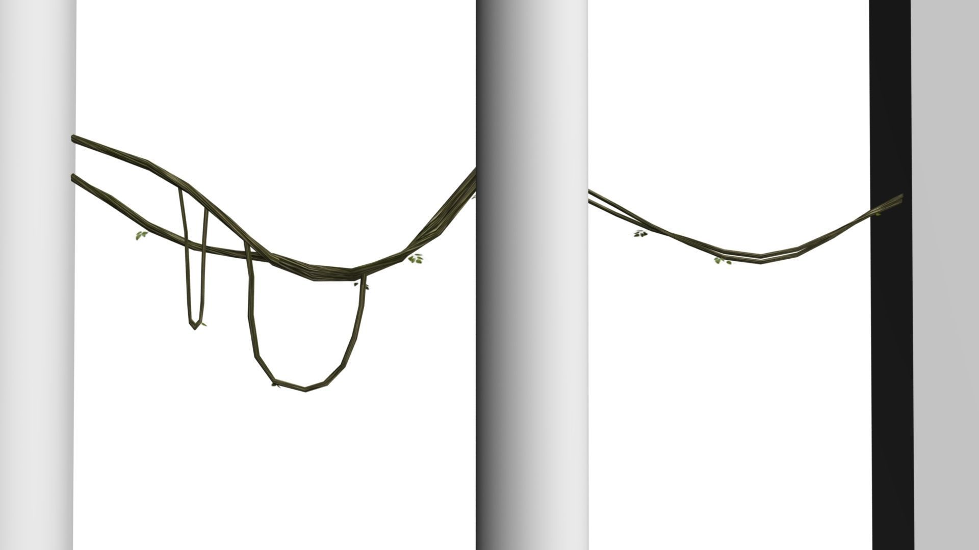 3D model Vines Lowpoly tree branch hanger - person VR / AR / low-poly ...