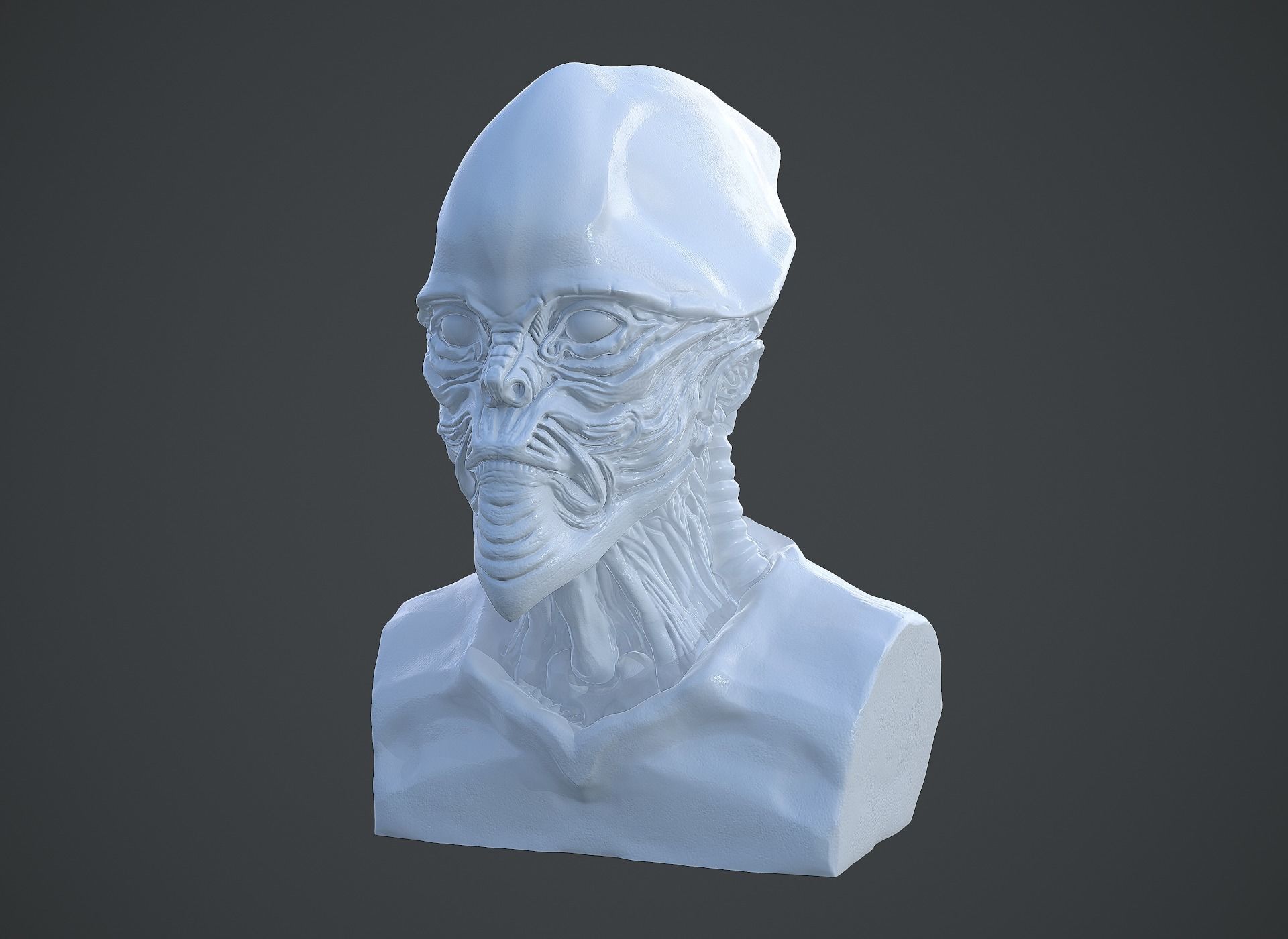 Alien Bust Sculpture 3D model 3D printable | CGTrader