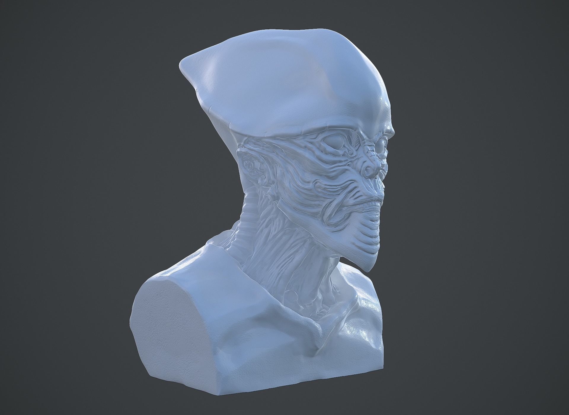 Alien Bust Sculpture 3D model 3D printable | CGTrader