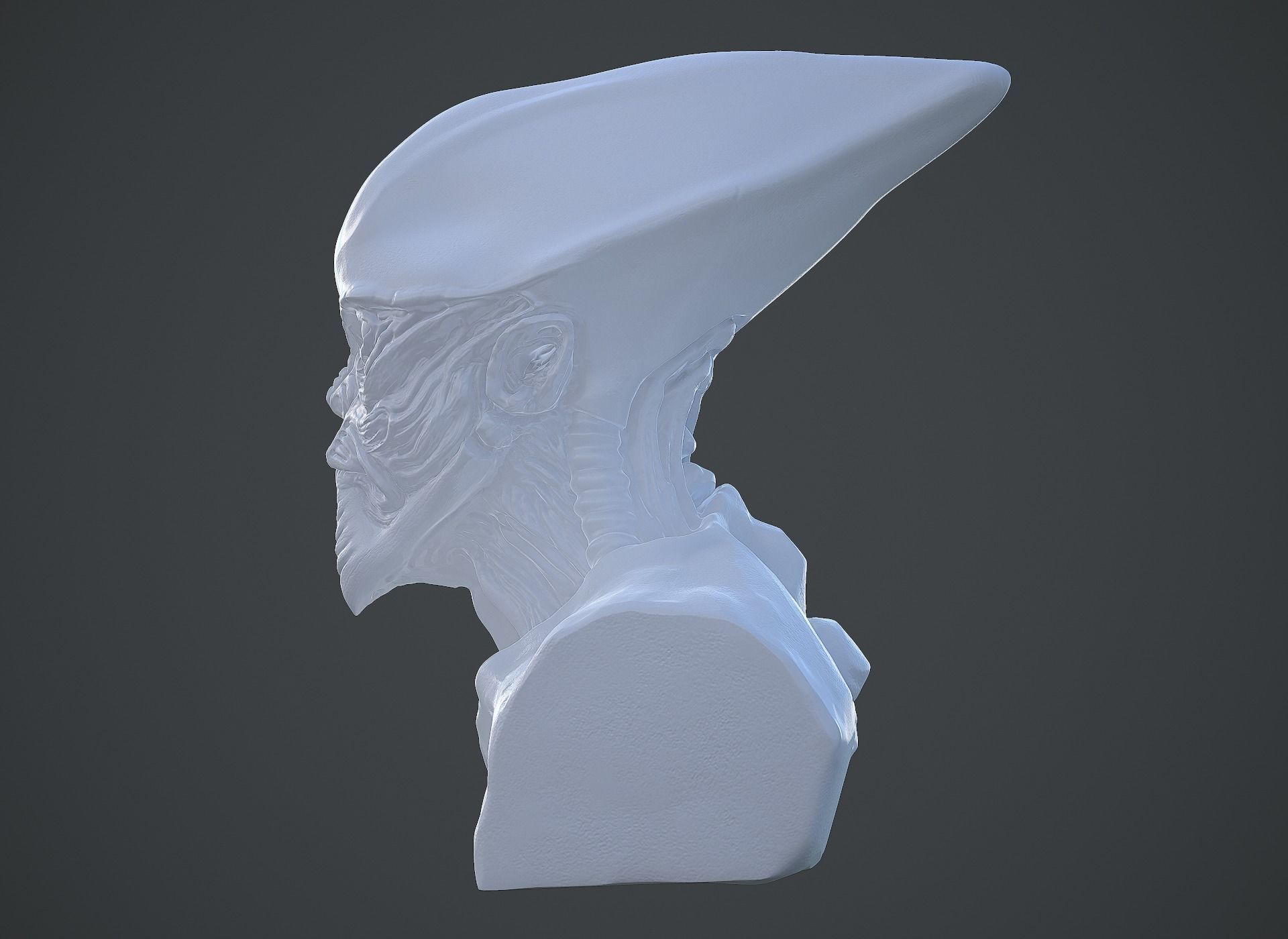 Alien Bust Sculpture 3D model 3D printable | CGTrader