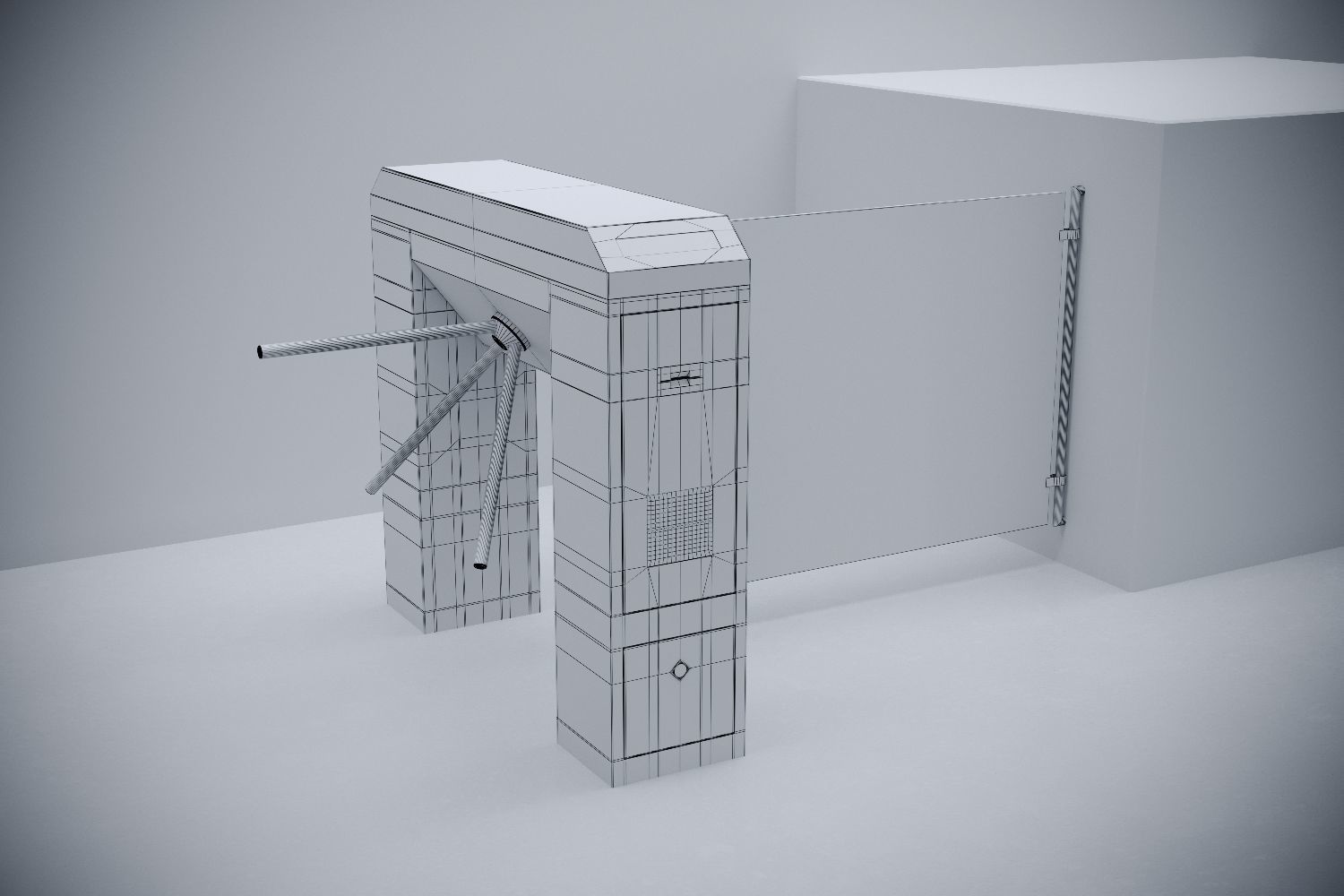 Entrance Access Control whith poles 3D model | CGTrader