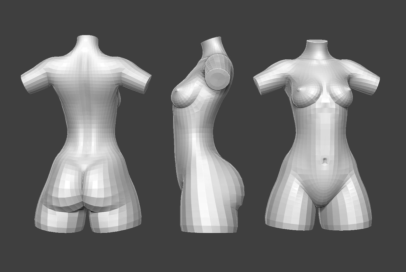 3D model Female Torso 09 VR / AR / low-poly | CGTrader