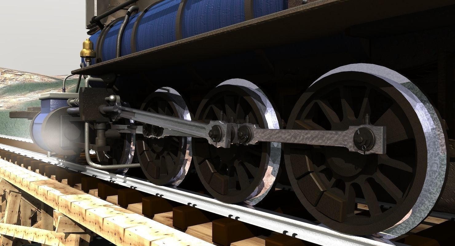 PRR 2-8-0 Steam Locomotive and Tender - Animated 3D model animated ...