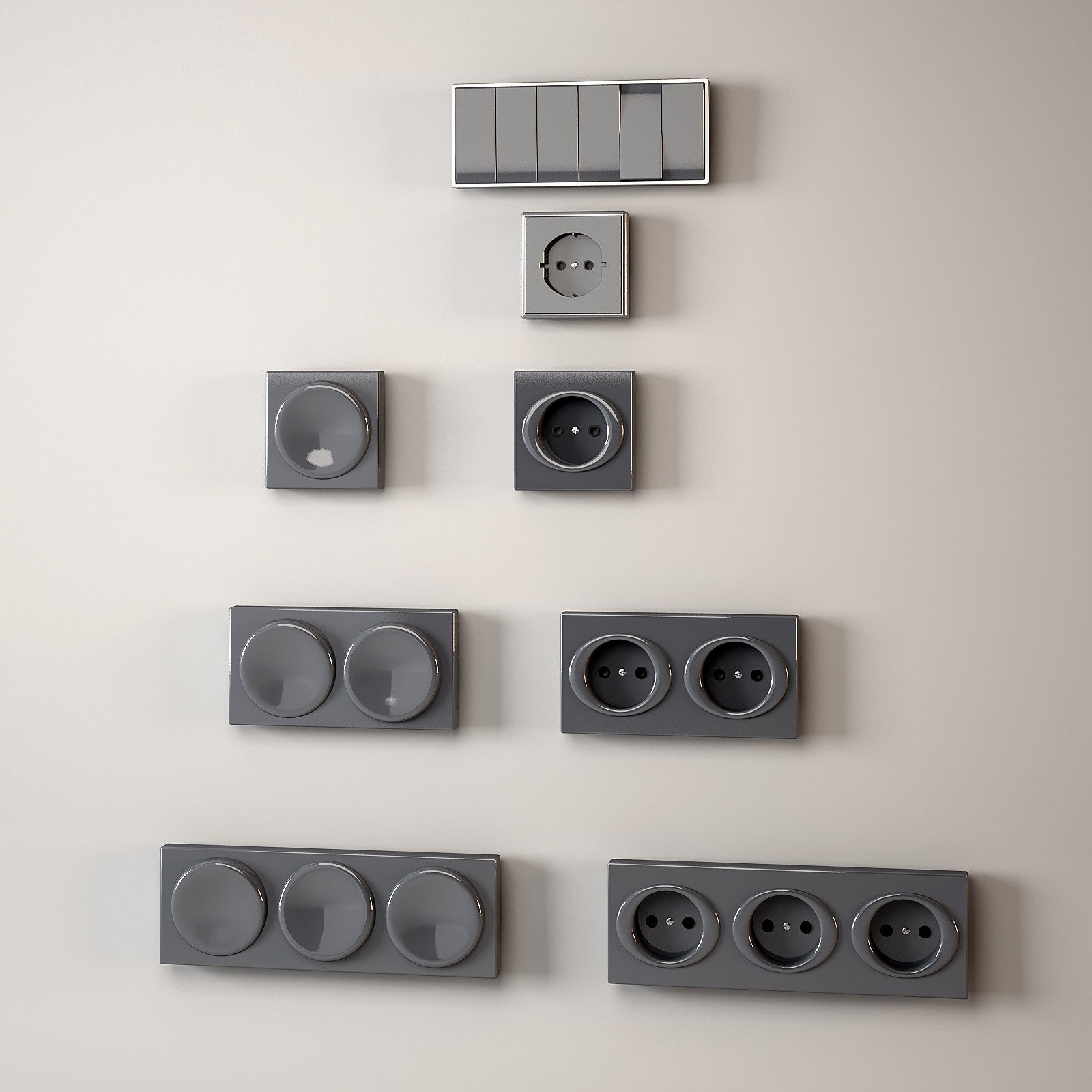 Socket Collection wall sockets 3D model | CGTrader