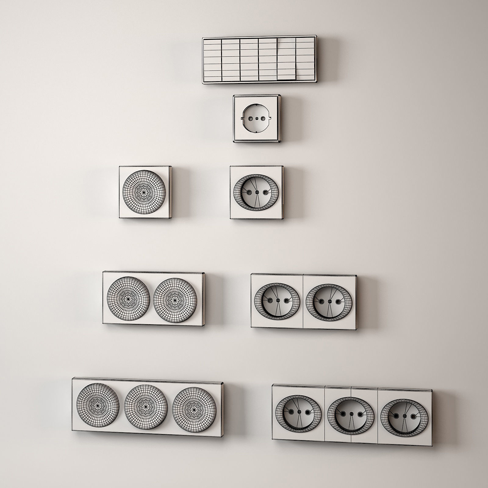 Socket Collection wall sockets 3D model | CGTrader