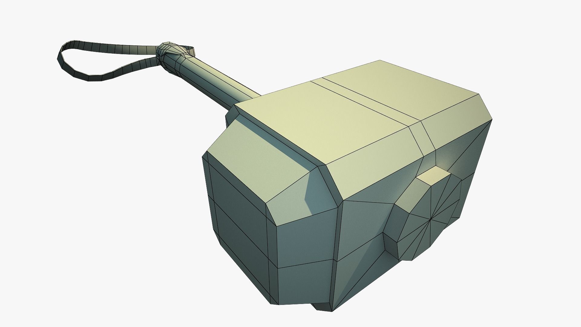 3D model Thor Hammer LOW POLY VR / AR / low-poly | CGTrader